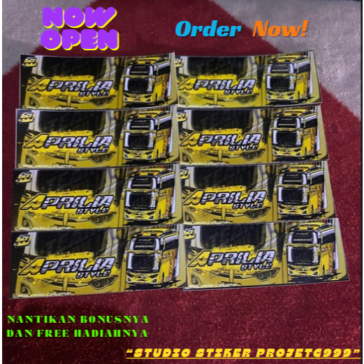 Jual Terbaru Stiker Bus Aprilia Style Asli POL ISI 3 PCS | Shopee Indonesia
