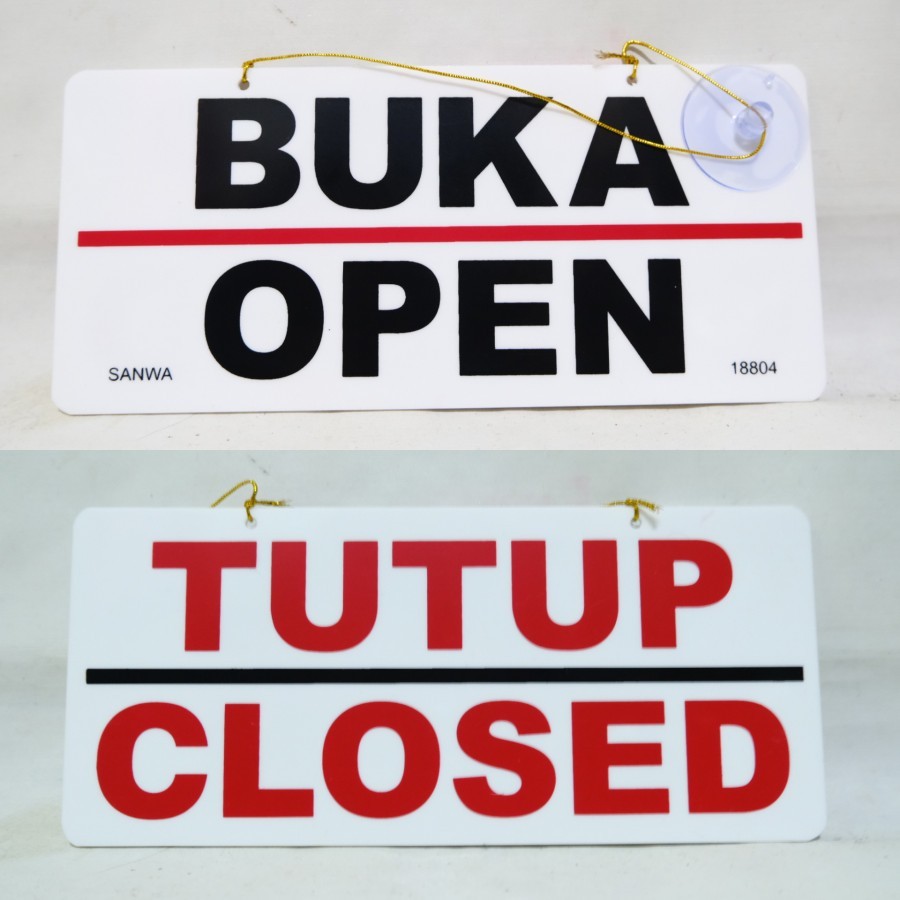 Jual sign board akrilik open close/papan tulisan buka tutup/papan ...