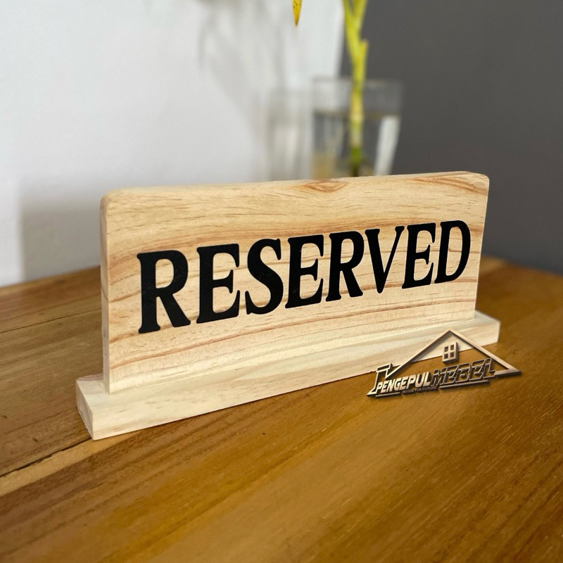 Jual RESERVED | Papan Penanda kayu Signboard Sign Tulisan RESERVED ...