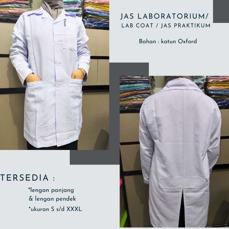 Jual Jas Lab Lengan Panjang / Jas Lab / Jas Laboratorium / Baju Analis ...