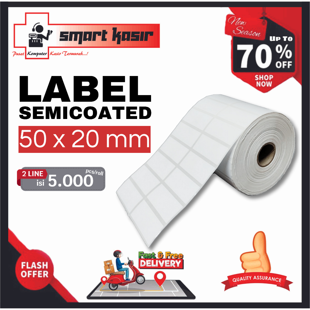 Jual Label Sticker Semicoated 50 x 20 mm | Shopee Indonesia