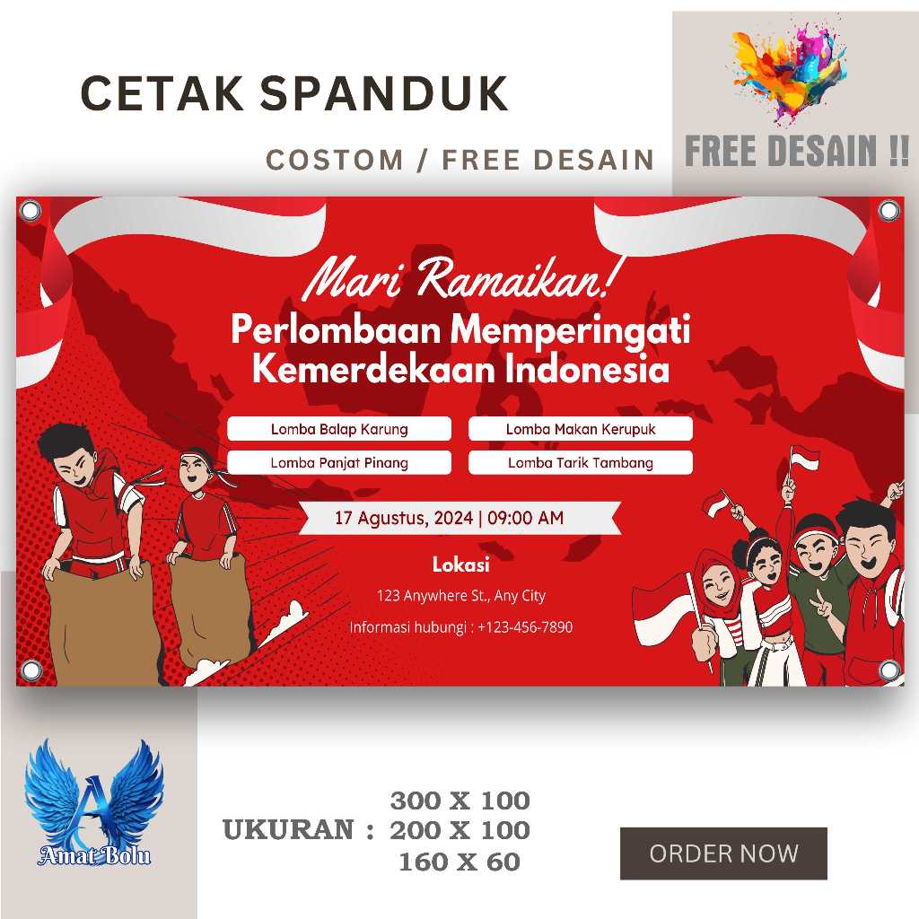 Jual Spanduk HUT RI Ke 79/ Kemerdekaan 17 Agustus/ Spanduk Lomba 17 ...