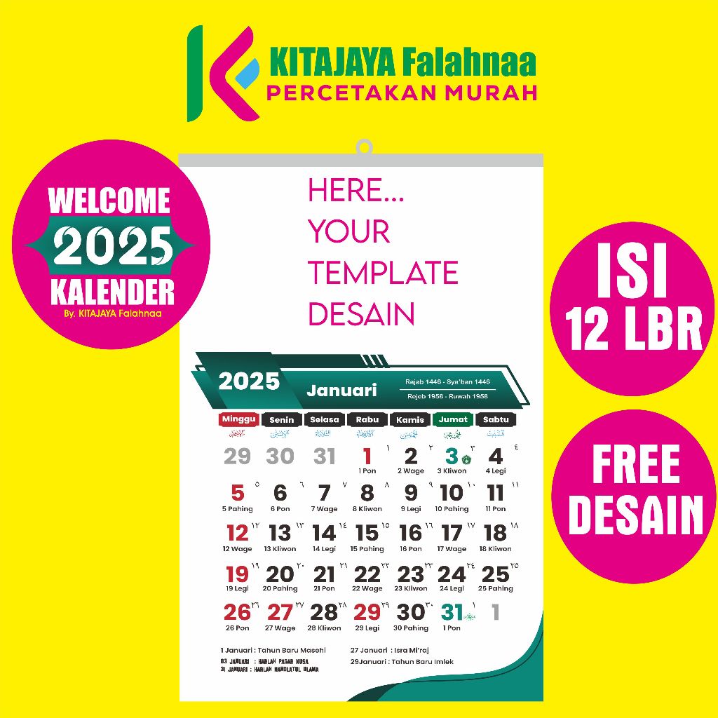 Jual KALENDER CUSTOM 12 LEMBAR | Shopee Indonesia