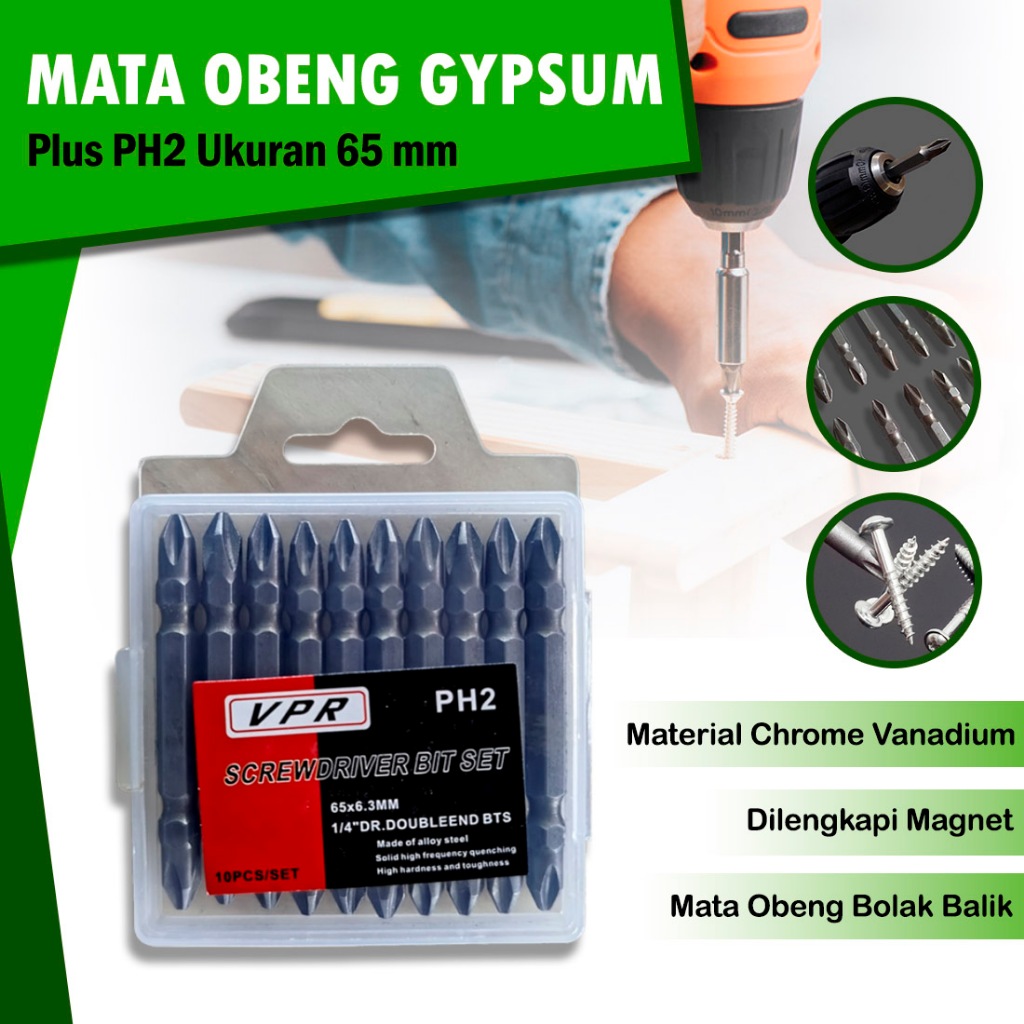 Jual RALALI Set Mata Obeng Gypsum 65 mm PH2 – Mata Obeng Bor Gypsum ...