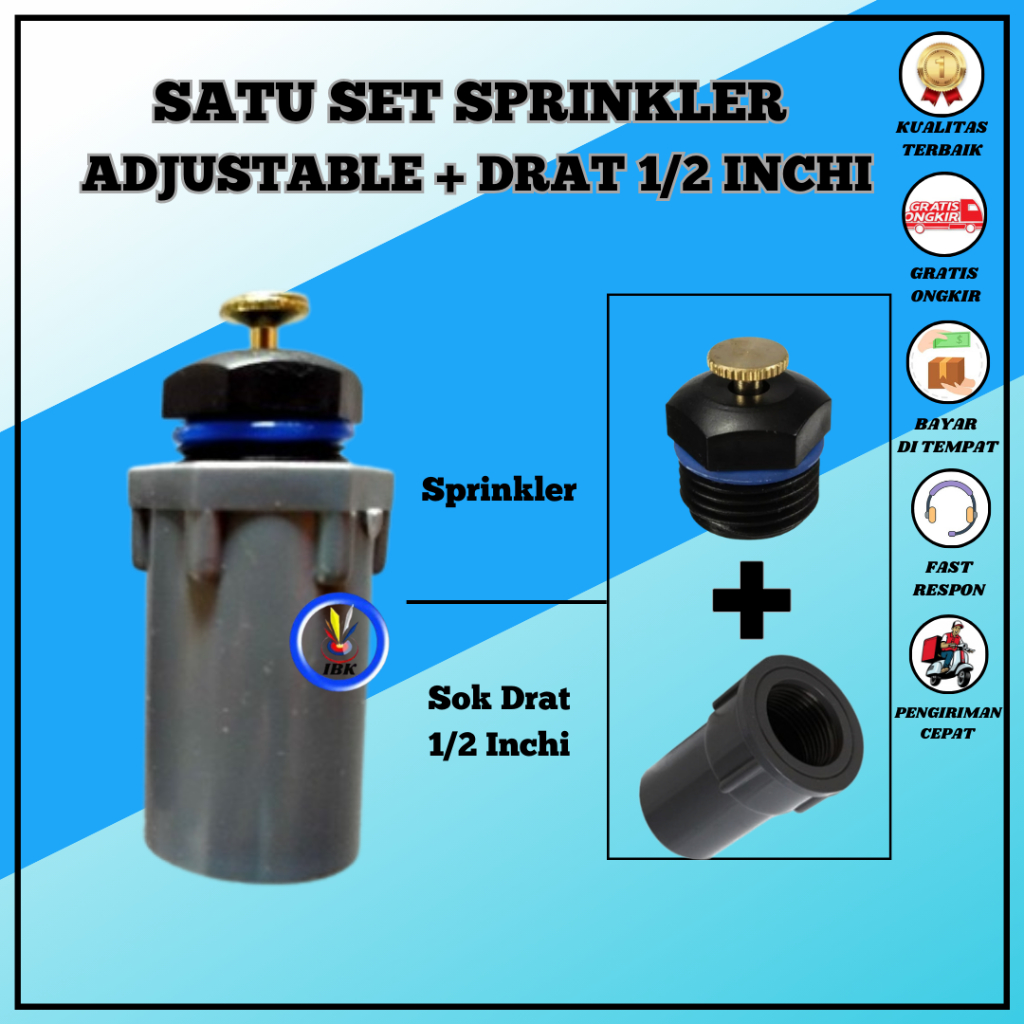 Jual Sprinkler Pertanian Sprinkler Taman Adjustable +Sok Drat Dalam ...