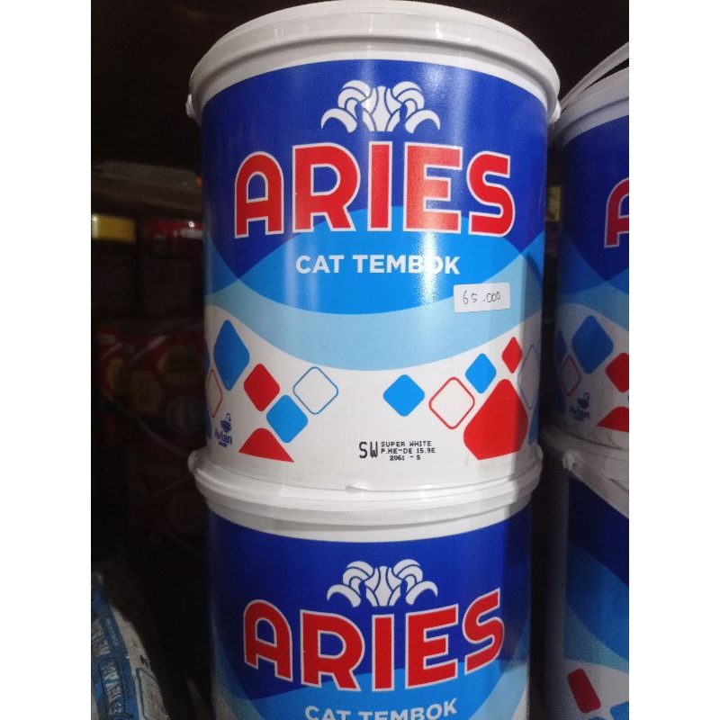 Jual Cat tembok dan dinding merk aries bling warna putih salju kemasan ...