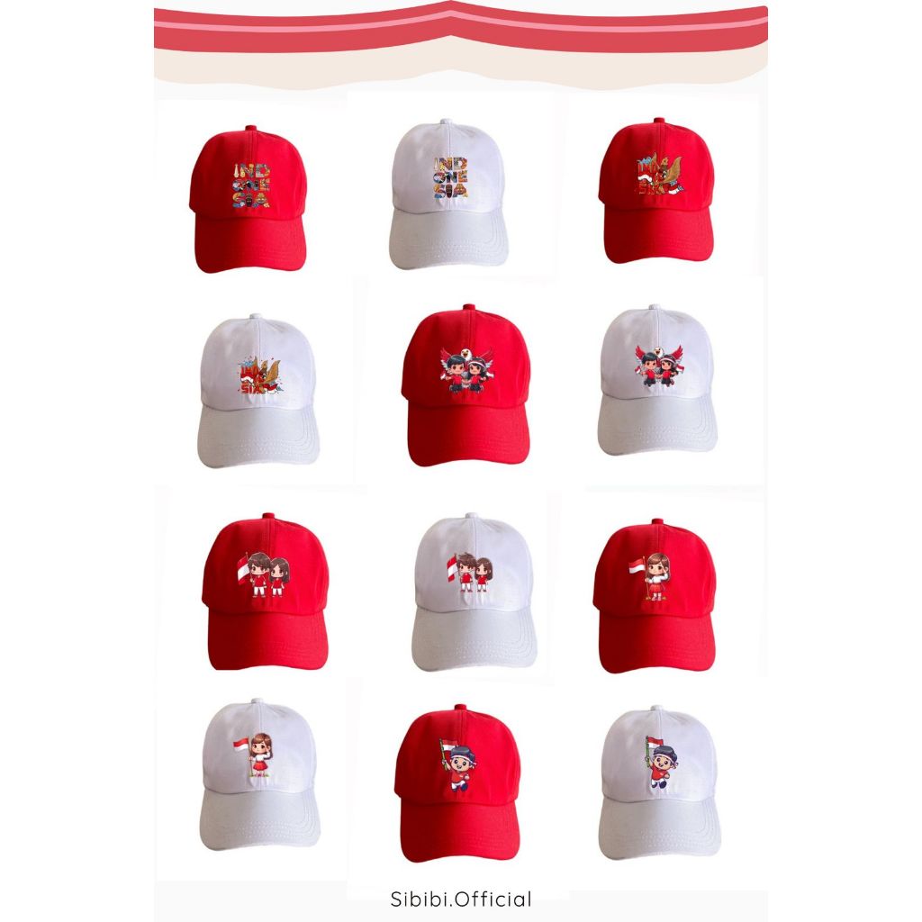 Jual SIBIBI TOPI ANAK | Topi Baseball Anak Merah Putih HUT RI 17 ...