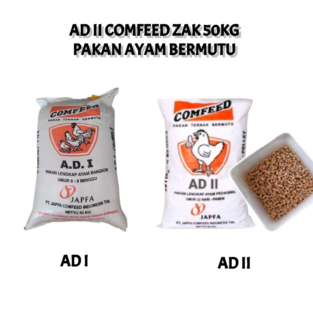 Jual Pakan Pur Ayam Bangkok Aduan AD 1 dan AD 2 Comfeed Japfa 50kg 50 ...