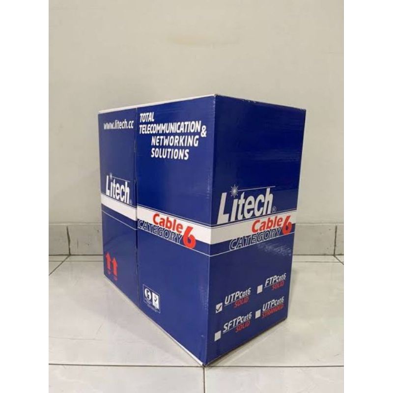 Jual Kabel Utp Litech Cat 6 305 Meter Kabel Lan Original Cable Data ...