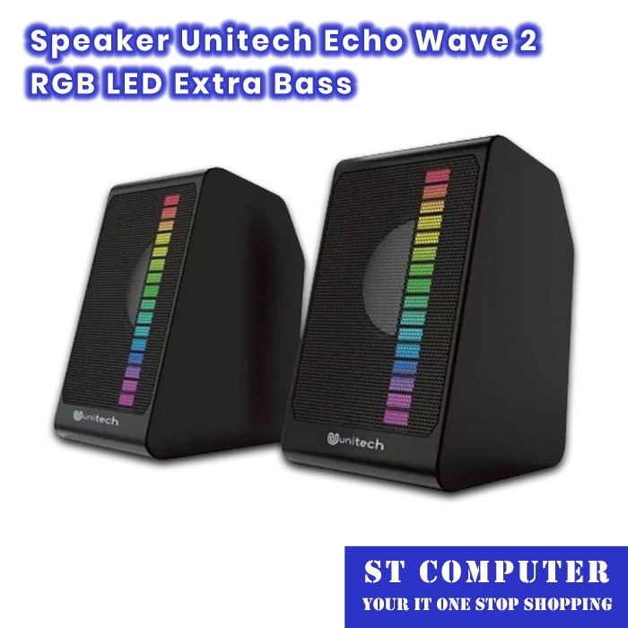 Jual Speaker Unitech Echo Wave 2 RGB LED Extra Bass | Shopee Indonesia