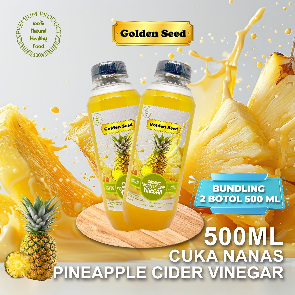 Jual (BUNDLING 2 BOTOL) CUKA NANAS GOLDENSEED 500ML / CUKA NANAS ...