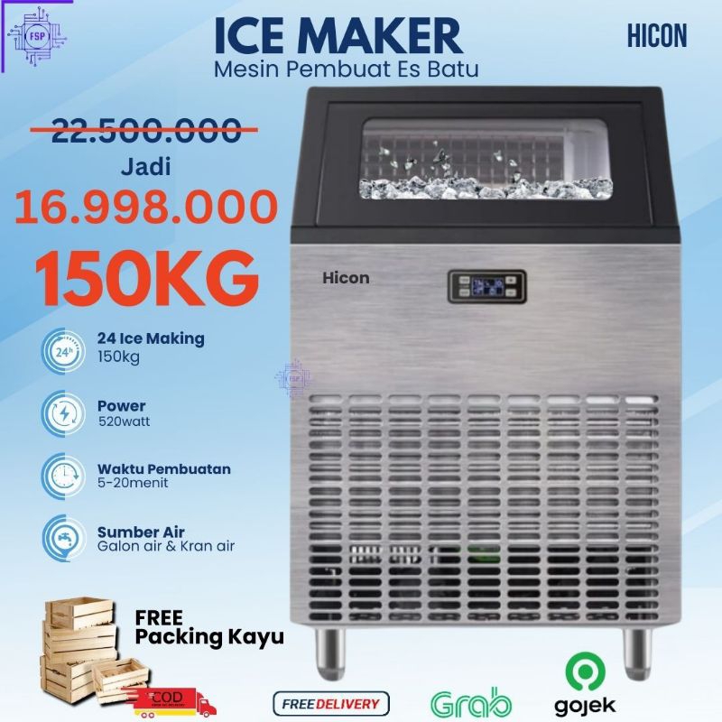 Jual [READY] HICON ICE MAKER 150KG/DAY ICE MAKER MACHINE COMMERCIAL ...