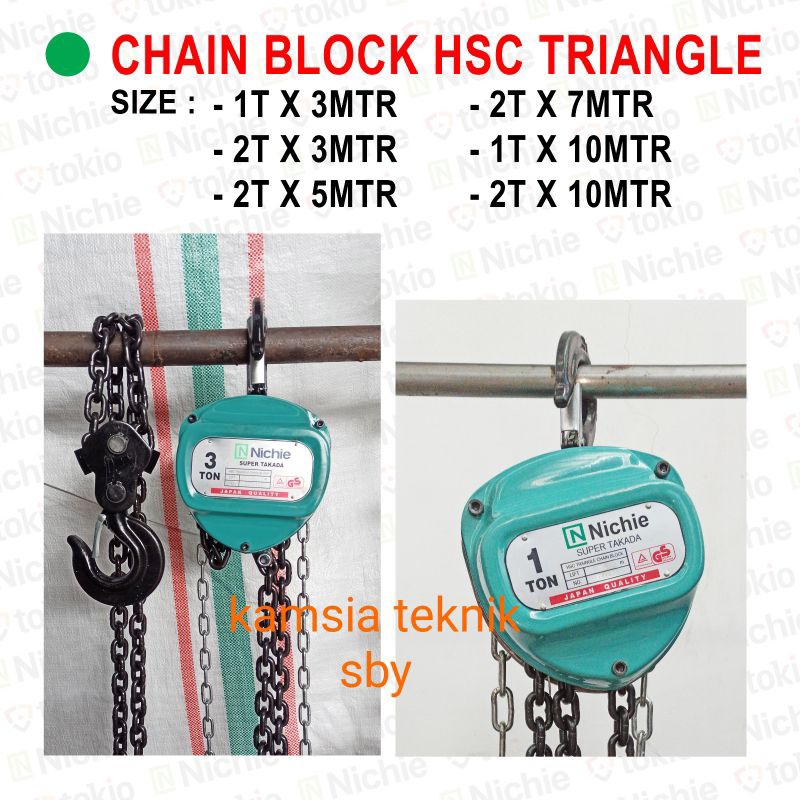 Jual Katrol/Chain block 1 TON X 10 METER NICHIE SUPER TAKADA JAPAN ...