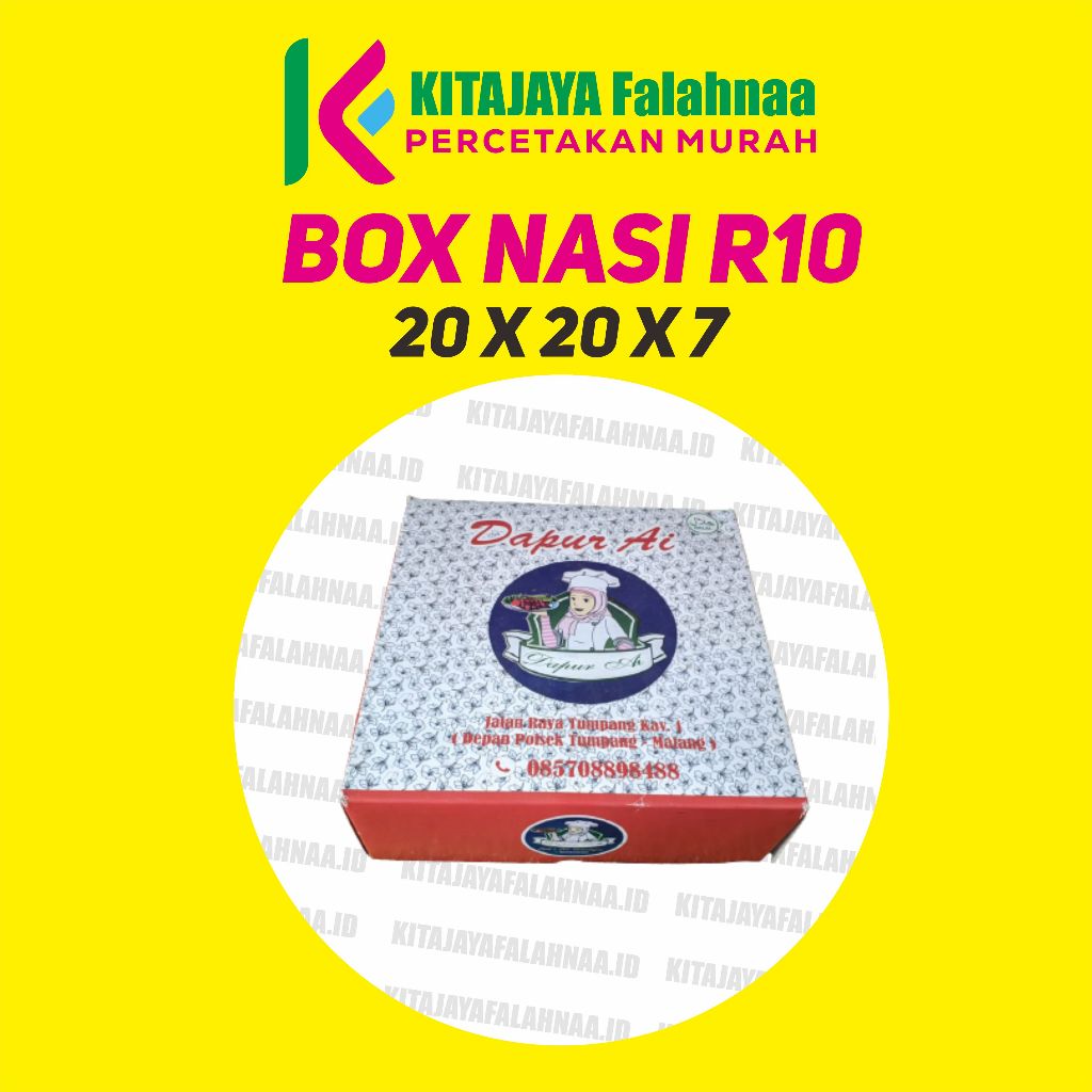 Jual (FREE DESAIN) CUSTOM BOX NASI R10 20x20x7 BAHAN TEBAL | Shopee ...