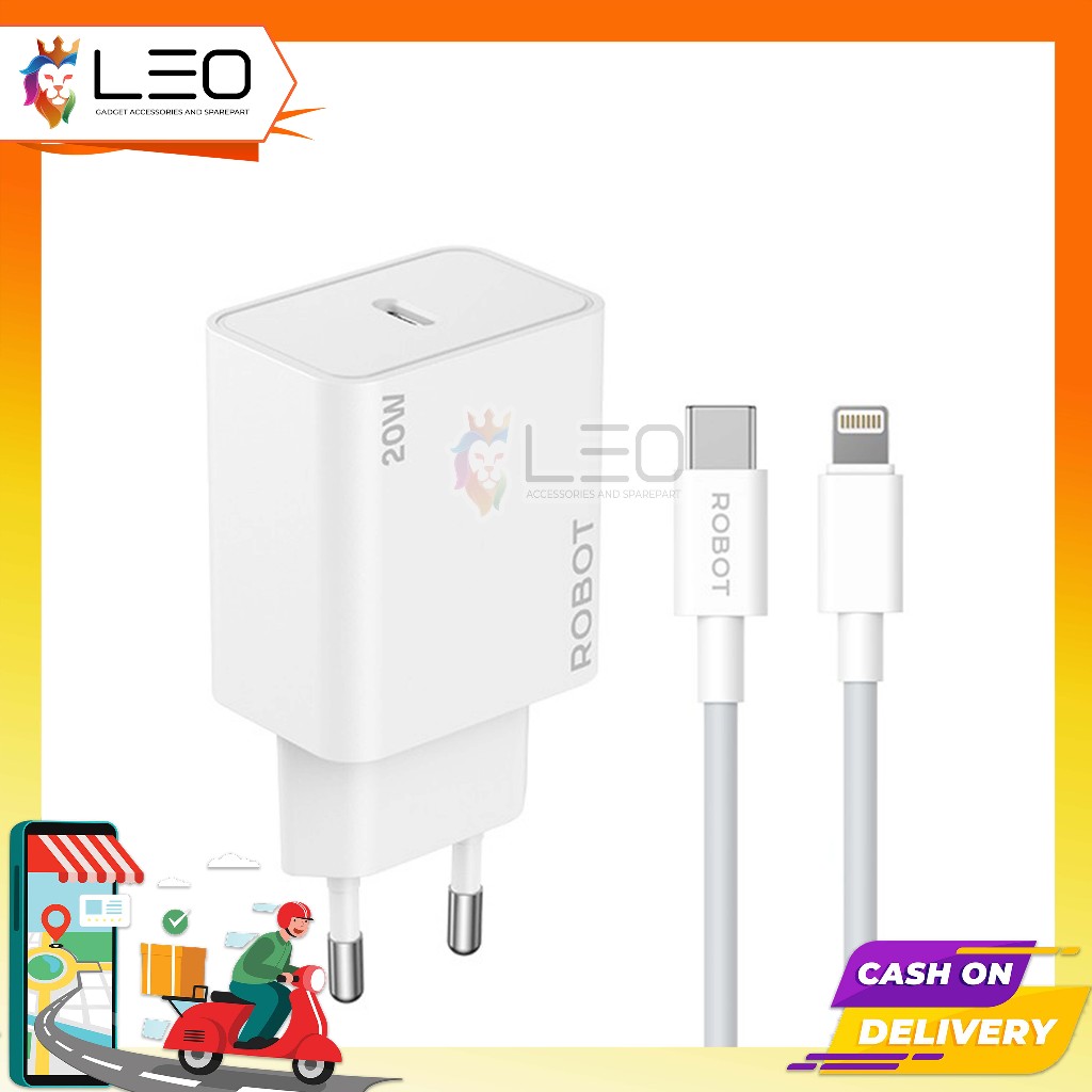 Jual Charger Robot RT-F6 Type C To Lightning 20W | Shopee Indonesia