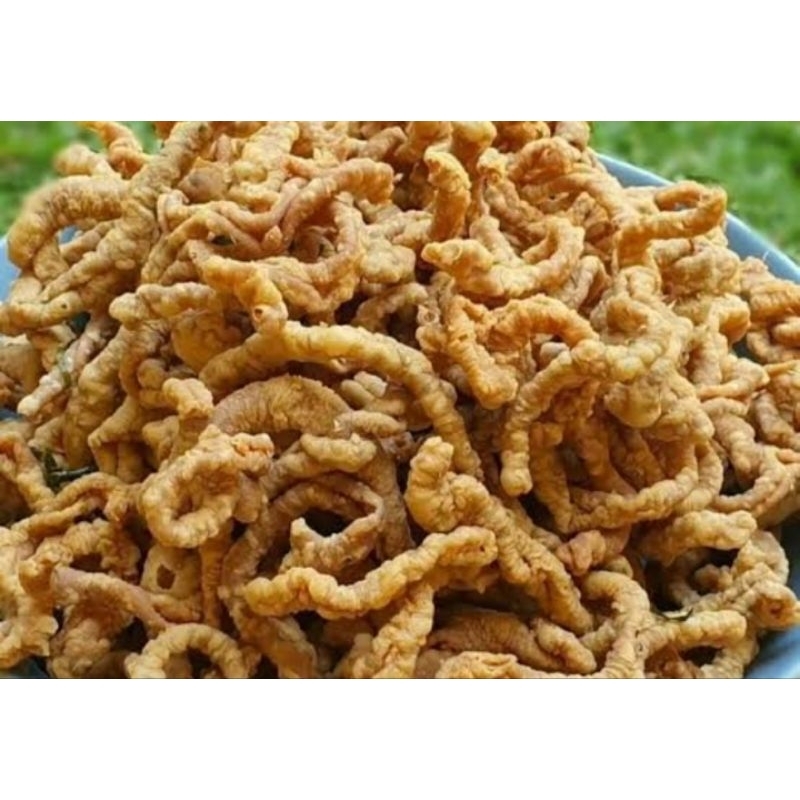 Jual Kerupuk Usus Gurih asin pedas enak Viral Kriuk 100gr | Shopee ...