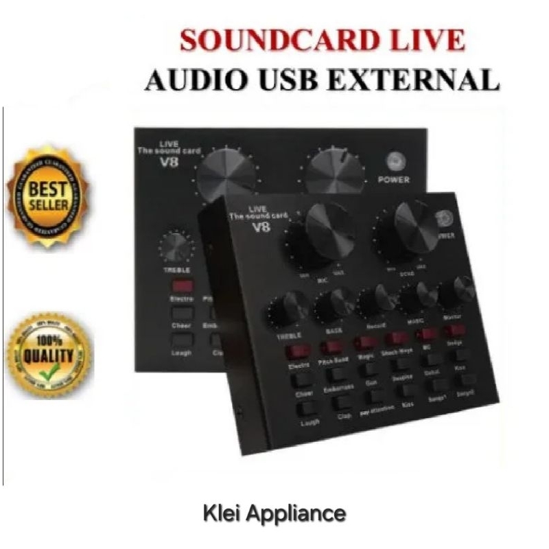 Jual Sound Card V8 Audio USB Headset Microphone Webcast Live External ...