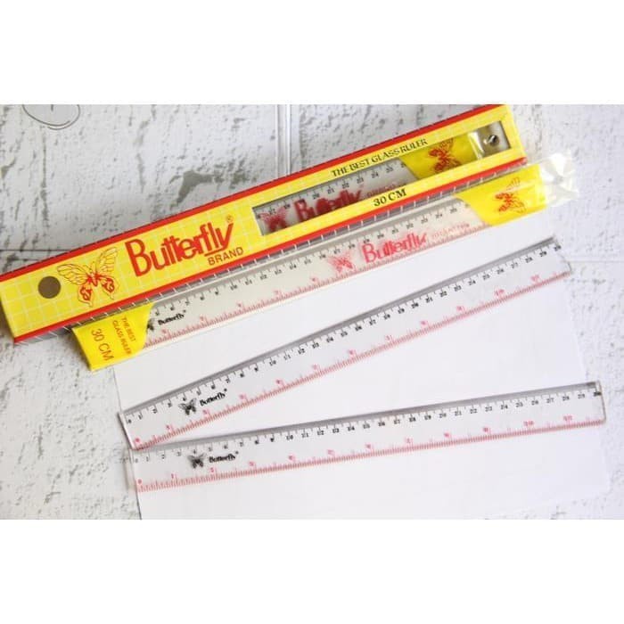 Jual Penggaris mika Panjang 30cm Butterfly 30cm | Shopee Indonesia