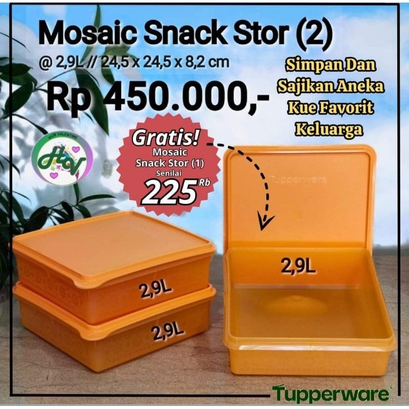 Jual Tupperware Base Saja Mosaic Snack Stor 2.9L 1pc | Shopee Indonesia