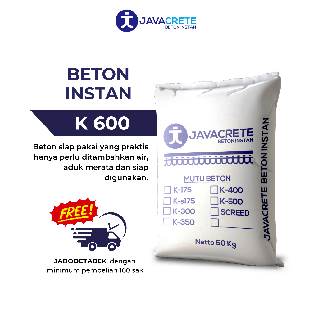 Jual JAVACRETE Beton Instan K600 | Shopee Indonesia