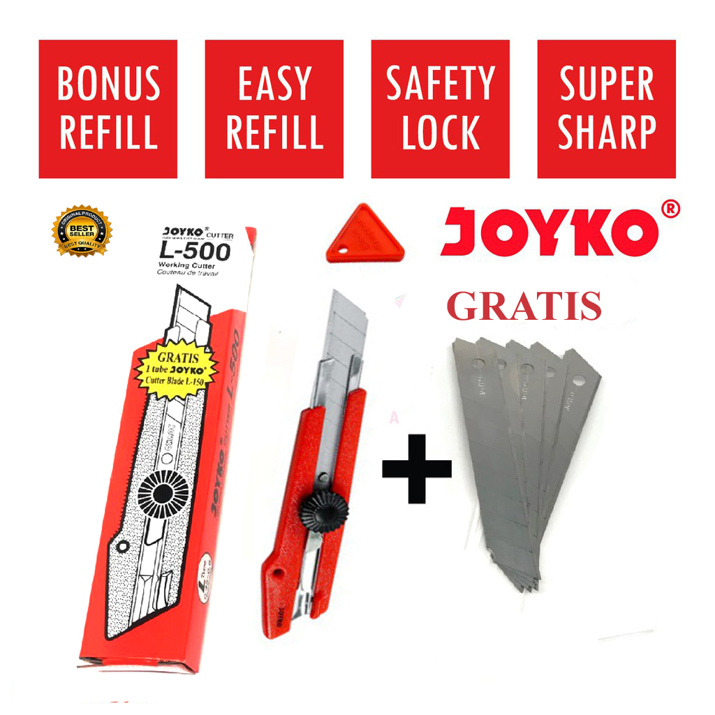Jual Cutter Besar JOYKO L-500 + Bonus Refill JOYKO L-150 Super Tajam ...