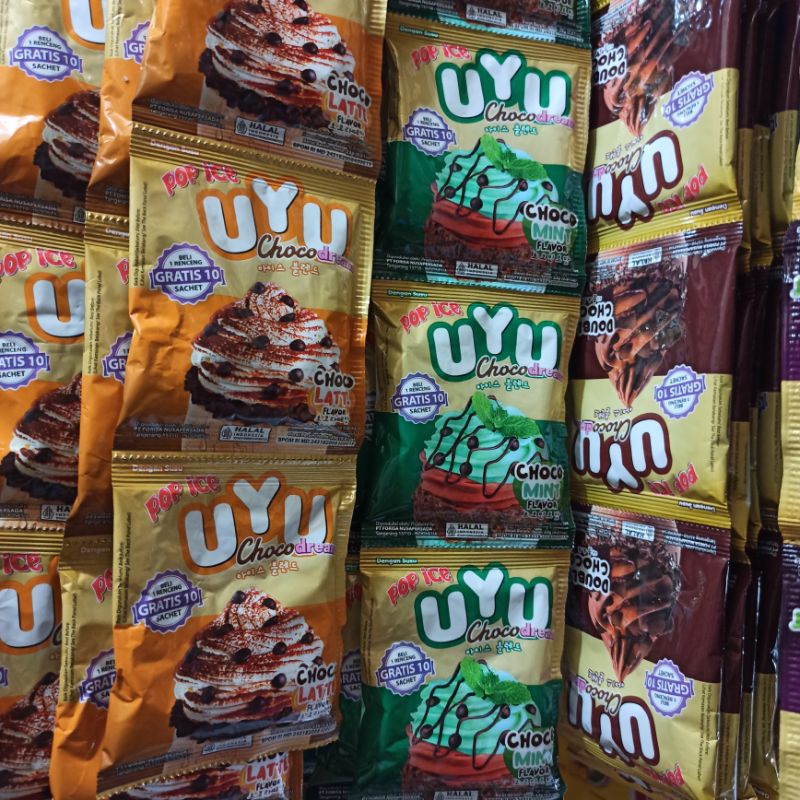 Jual Pop Ice UYU Choco LATTE MINT MALT COCONUT Double Choco | Shopee ...