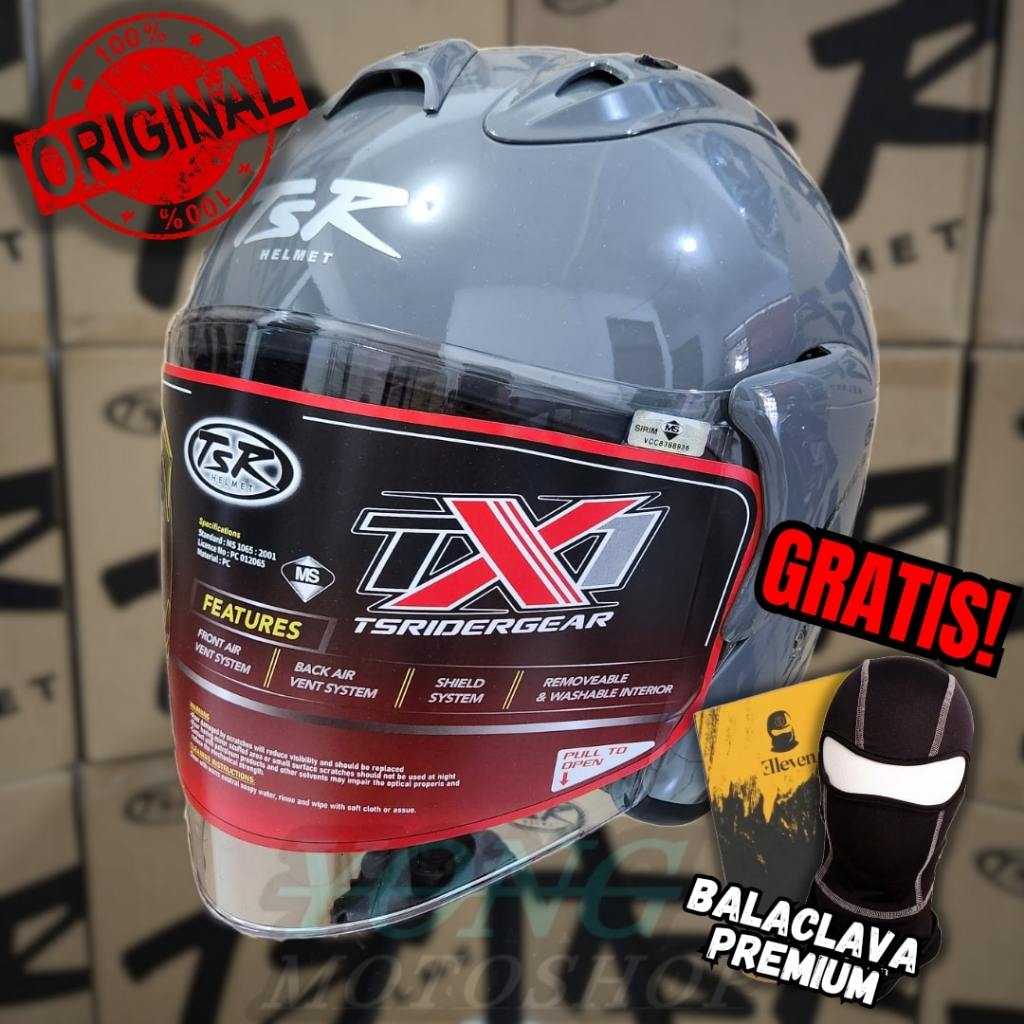 Jual Helm TSR TX1 Abu Modern Grey Original Half Face TSR Helmet TSR TX ...