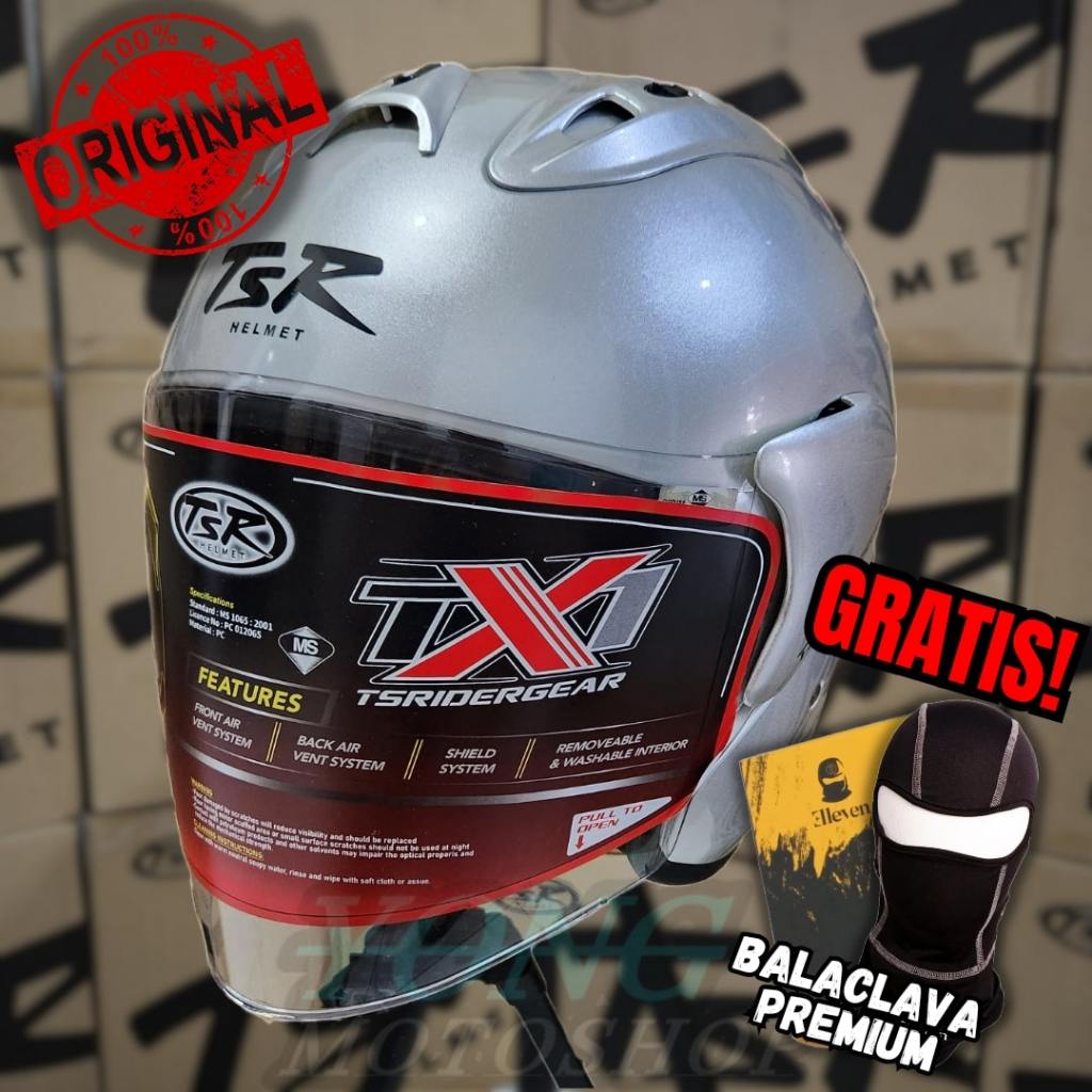 Jual Helm TSR TX1 Alumina Silver Original Half Face TSR Helmet TSR TX 1 ...