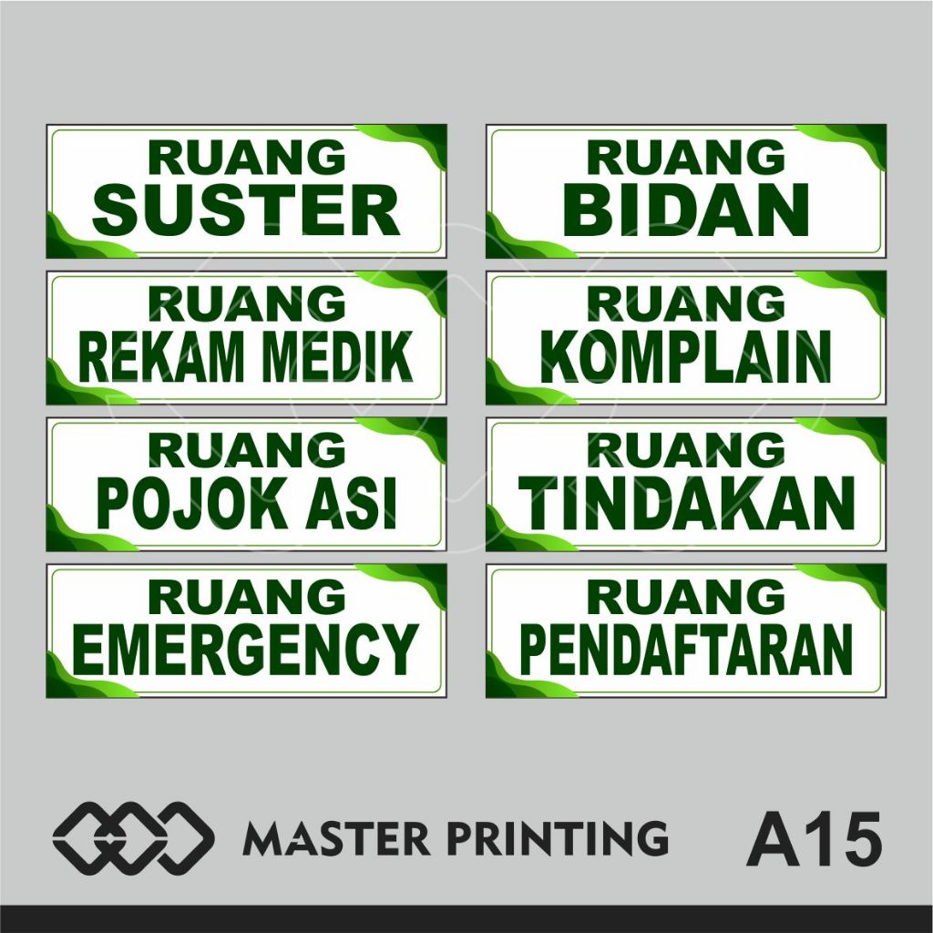 Jual A15 - Akrilik Nama Ruangan di Rumah Sakit dan Puskesmas, Acrylic ...