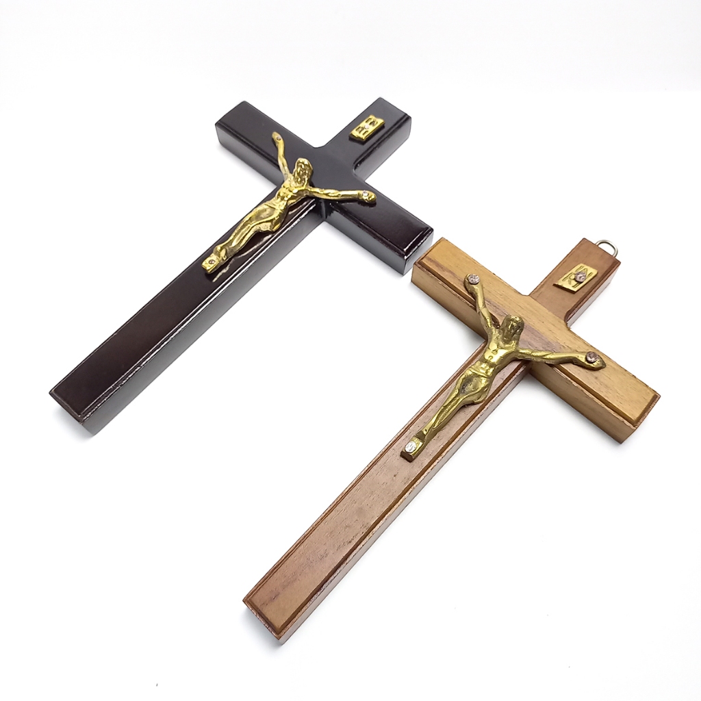 Jual Salib Dinding 15 cm /Salib Kuningan/Salib Tuhan Yesus Dinding ...