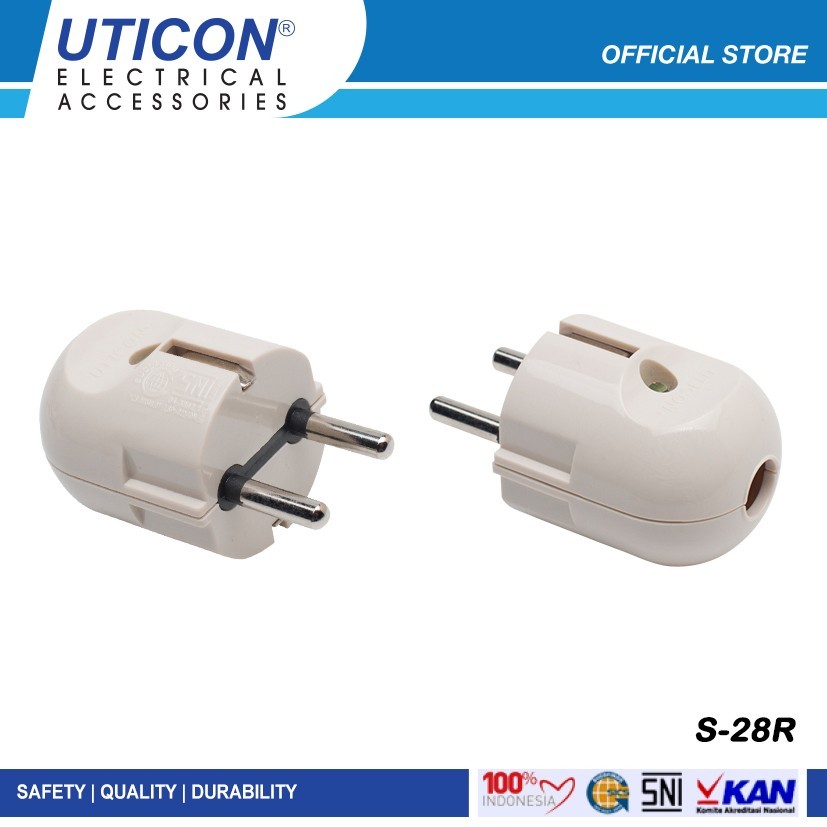Jual UTICON Steker Arde S-28R (B) Colokan Bentuk Bulat | Shopee Indonesia