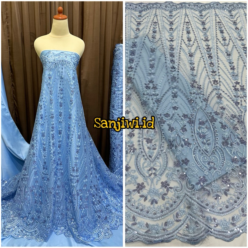 Jual Kain Tulle payet premium / Tile full payet akar / Tile payet ...