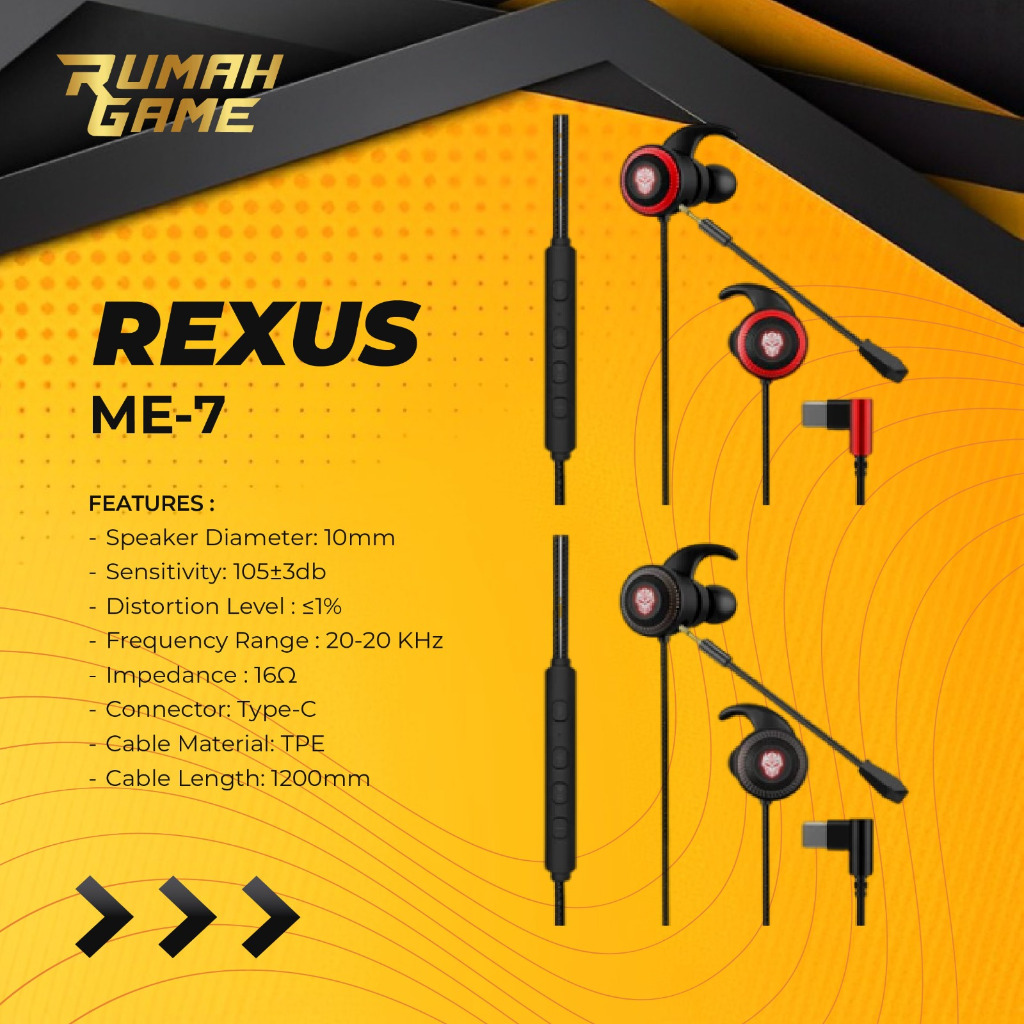 Jual Headset Rexus ME7 Gaming Earphone Type C RGB with microphone mic TypeC Type-C | Shopee ...