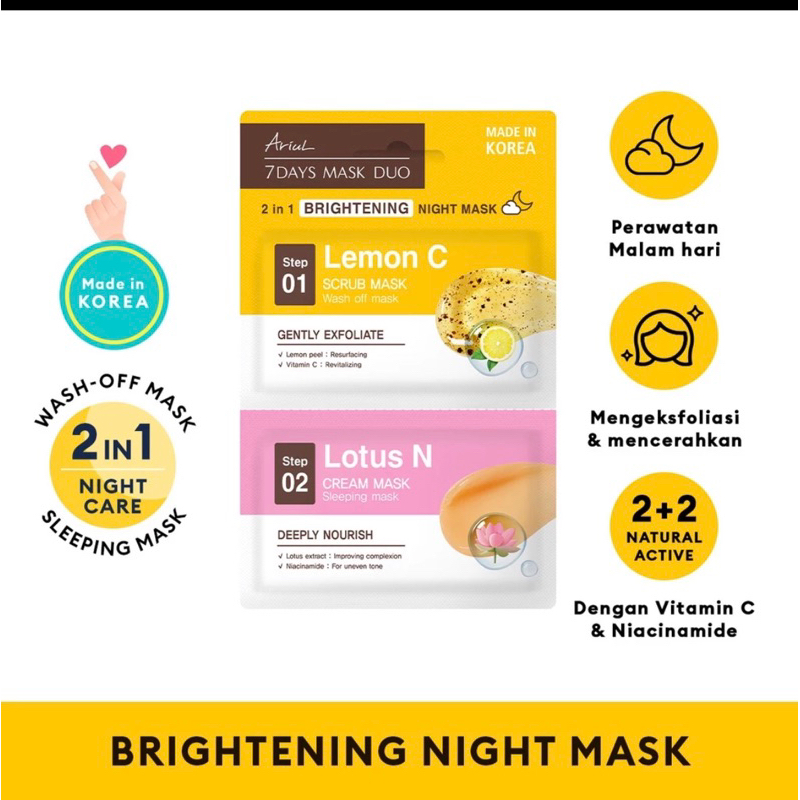 Jual ARIUL 7Days MASK DUO | EASY BEAUTE KALA PACK | DALBA MASK | Shopee ...