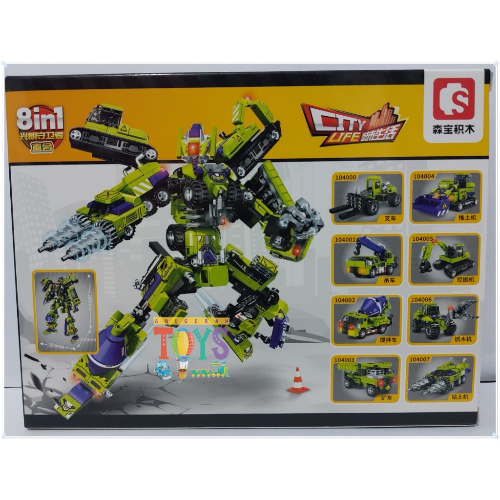 Jual Sembo Block 8 in 1 Kendaraan Konstruksi Bisa jadi Robot 104000 - 7 ...