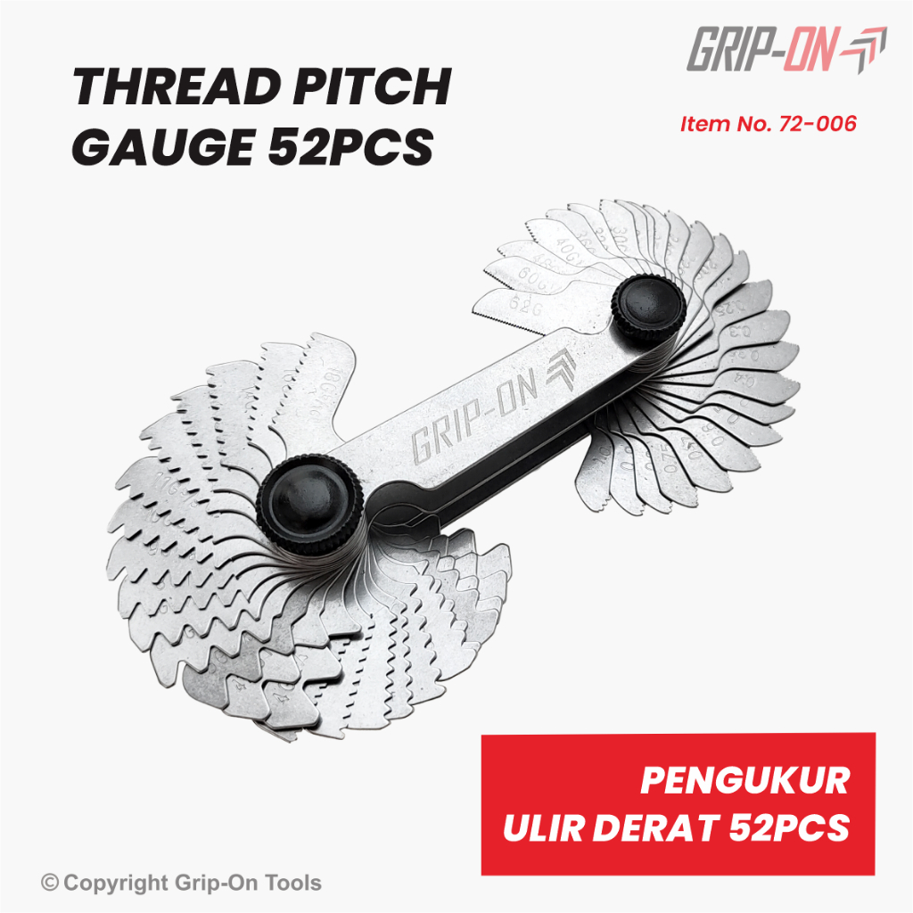 Jual Grip-On Thread Pitch Gauge 52 Pcs Alat Ukur Ulir Drat 52 Pcs ...
