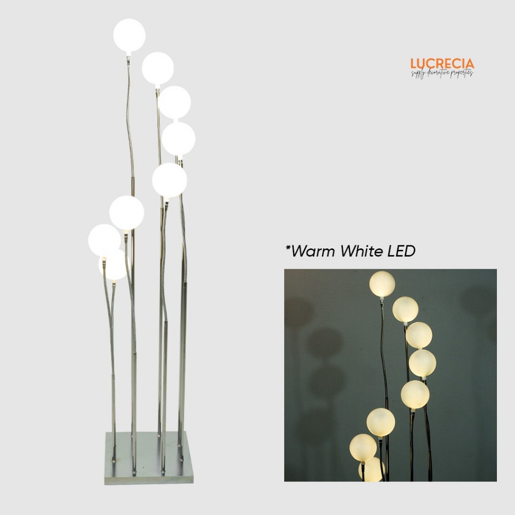 Jual 8 Led Silver Bendable Moon Lampu Standing Dekorasi Wedding LED-167 ...