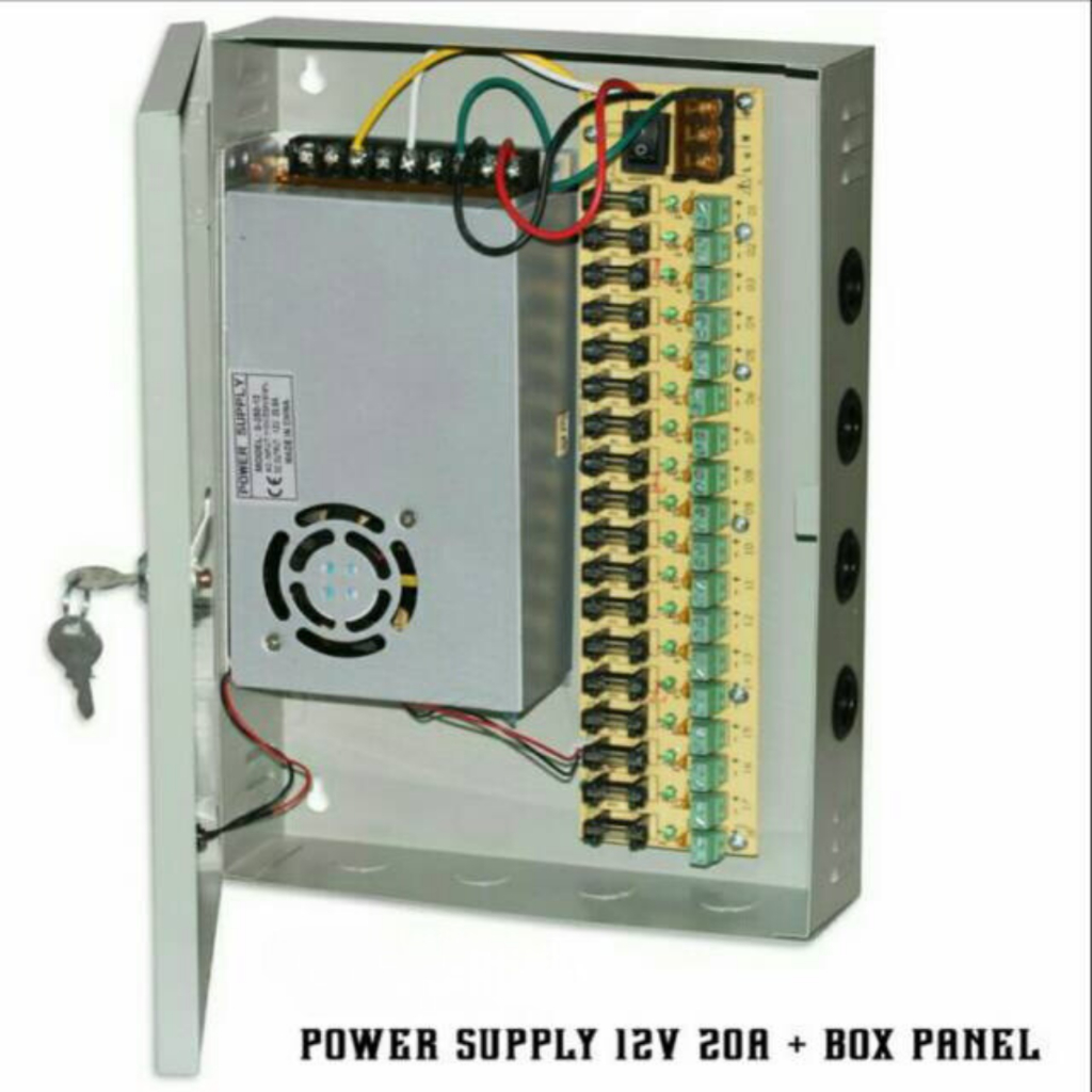 Jual Power Supply CCTV 12V 20A Box Panel Adaptor CCTV 12 Volt 20 Ampera ...