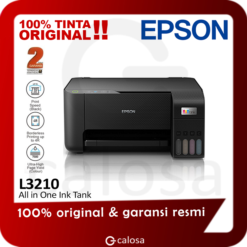 Jual 100% Tinta Original - Printer Epson EcoTank L3210 3210 A4 All in ...