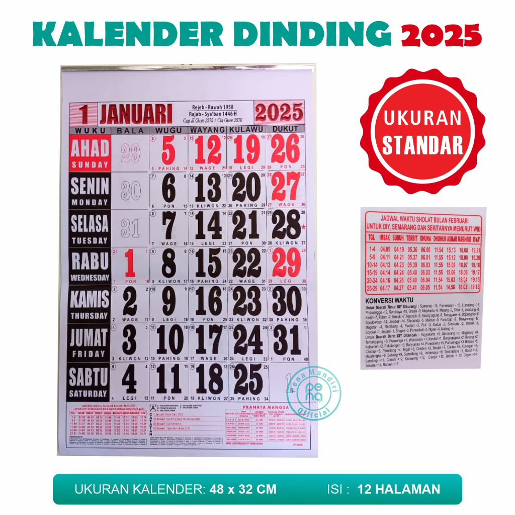 Jual Kalender Dinding 2025 + Sablon 1 Warna | Shopee Indonesia