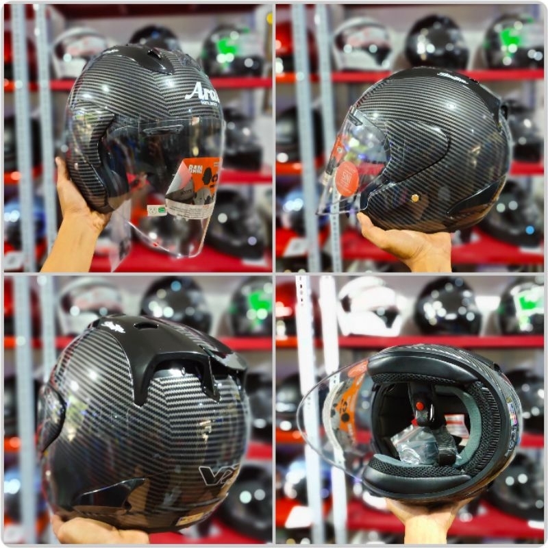 Jual helm scott vz ram hitam carbon terbaru | Shopee Indonesia