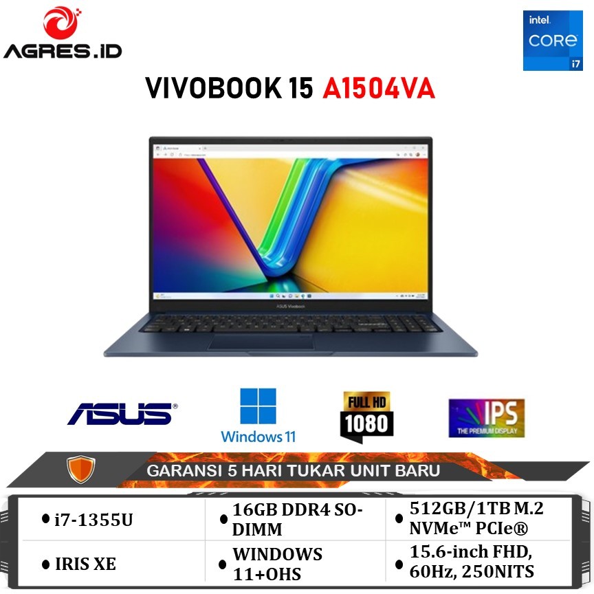 Jual ASUS VIVOBOOK 15 A1504VA I7 1355 RAM 16GB SSD 512GB W11+OHS 15 ...