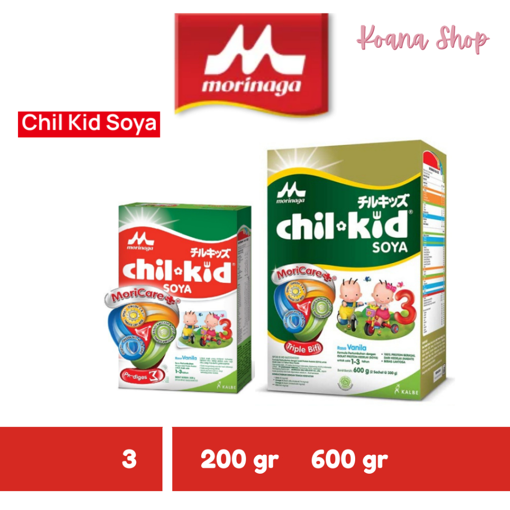 Jual Morinaga Chil Kid Soya 3 Madu/Vanila 200 gr/600 gr | Shopee Indonesia