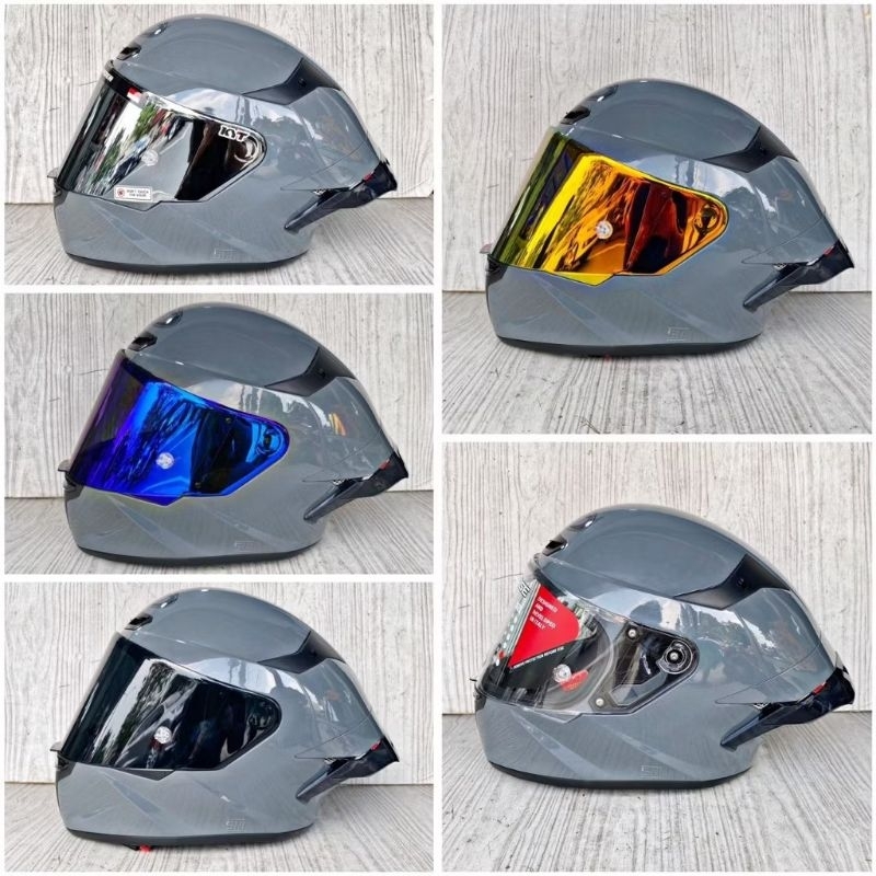 Jual Helm full face Kyt Tt Course Plain Gorila grey glosy Paket ganteng kyt ttc | Shopee Indonesia