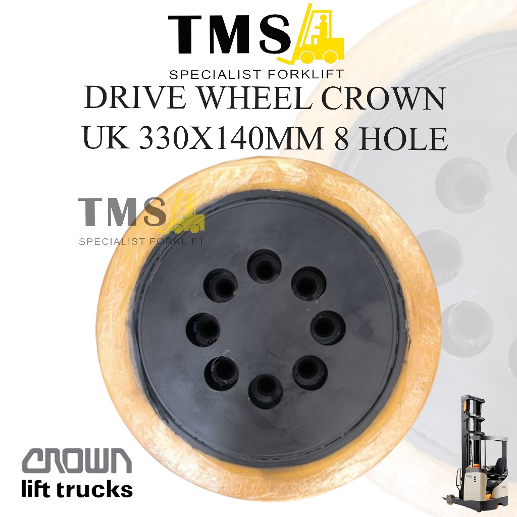 Jual Roda Drive Crown RR 5700 Reachtruck 330x140 8 Hole Drive Wheel ...