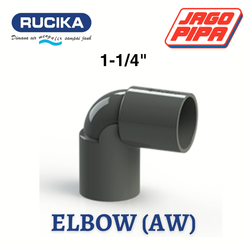 Jual Rucika Elbow AW 1-1/4 Inch Knee Knie Keni Siku Fitting PVC 1 1/4 ...