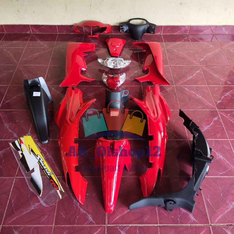 Jual FULL BODY HALUS KASAR SMASH 110 LAMA MERAH PLUS 1 SET LAMPU ...