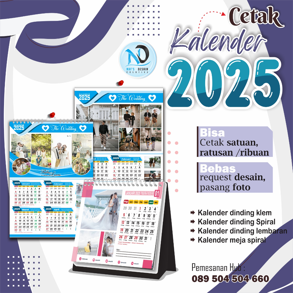 Jual Kalender Dinding 2025 ( 3 Lbr = 4 Bulan ) Custom Desain | Shopee ...