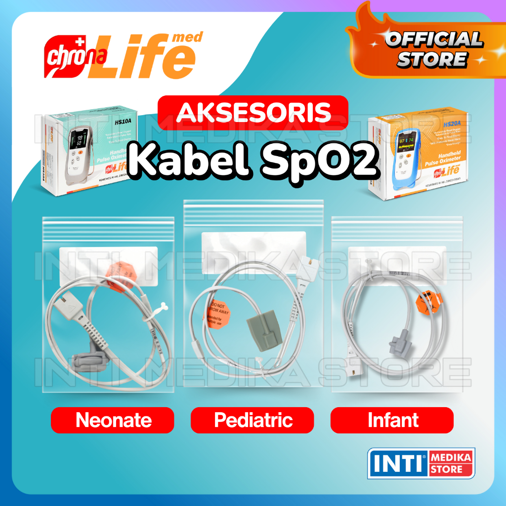Jual CHRONA LIFE - Kabel Probe SpO2 Pulse Oximeter Anak & Bayi | REUSABLE Neonate Infant ...
