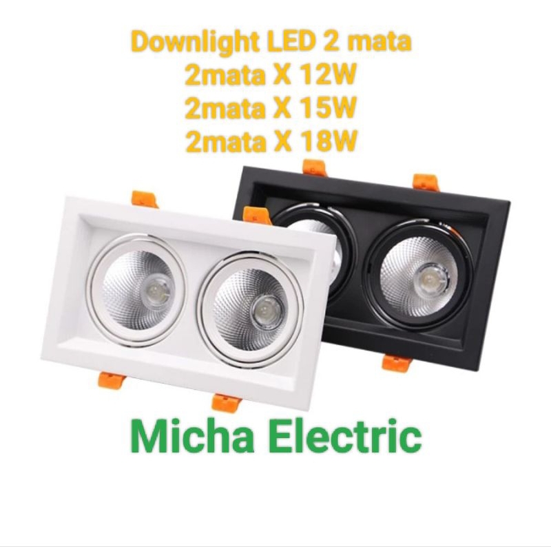 Jual Lampu Downlight Spot COB 2 Mata Inbow/ Lampu Sorot Halospot 2 Mata COB Inbow (1 Set Lampu ...